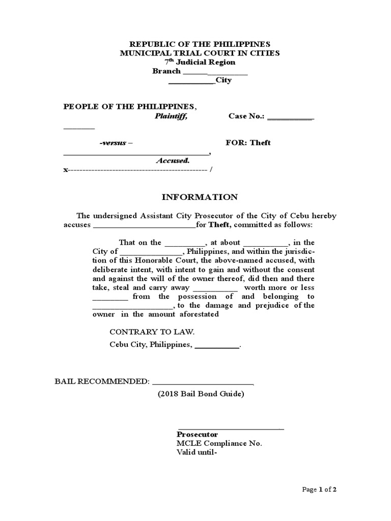 Template Info Theft | PDF | Law
