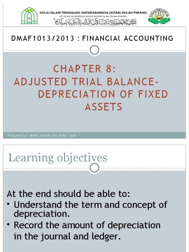 Chapter 8 - Adjusted Trial Balance - Depreciation of Fixed Assets | PDF