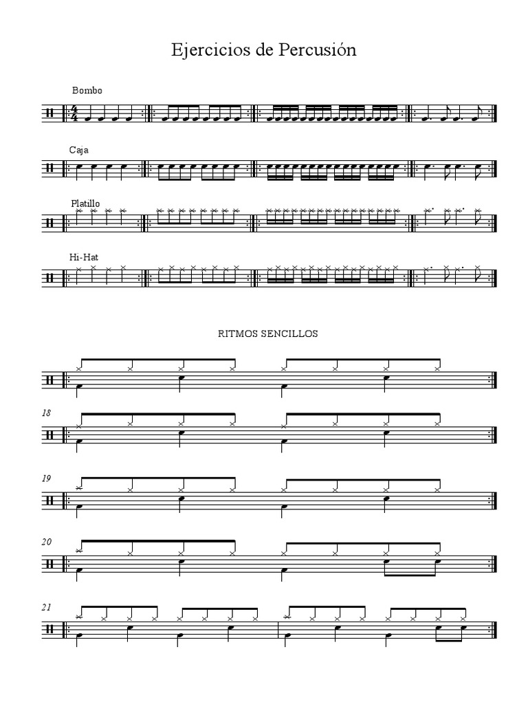 Ejercicios de Percusión | PDF