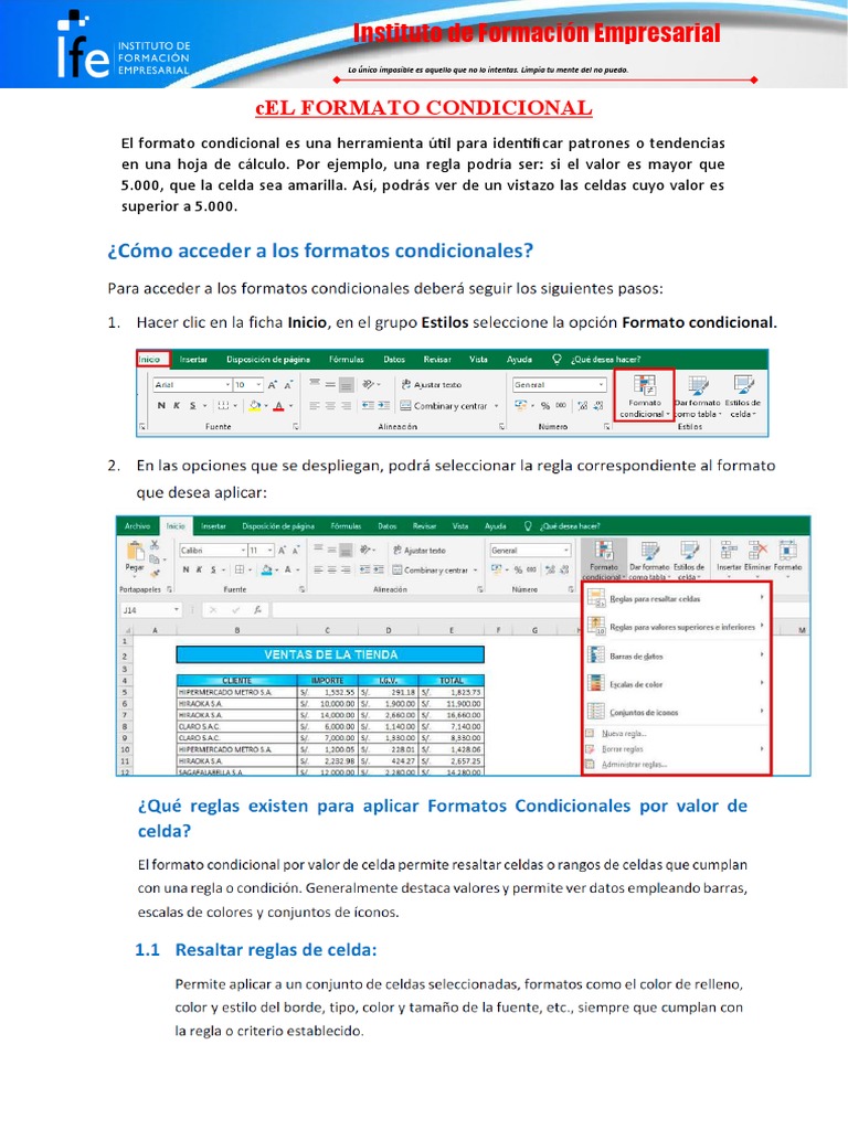 Formato Condicional I - Ife | PDF | Crecimiento personal y profesional ...