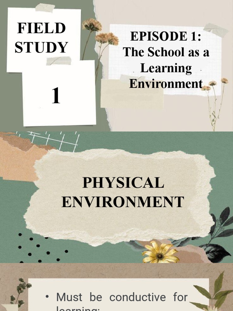 FS1 - EPISODE 1 - The School As A Learning Environment | PDF | Wellness