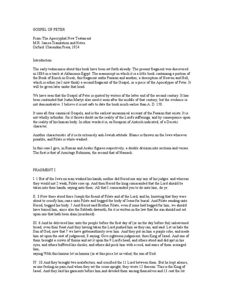 Gospel of Peter | PDF