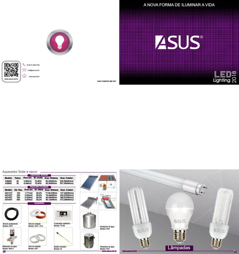 Catalogo 2018 Asus | PDF | Diodo emissor de luz | Lâmpada incandescente