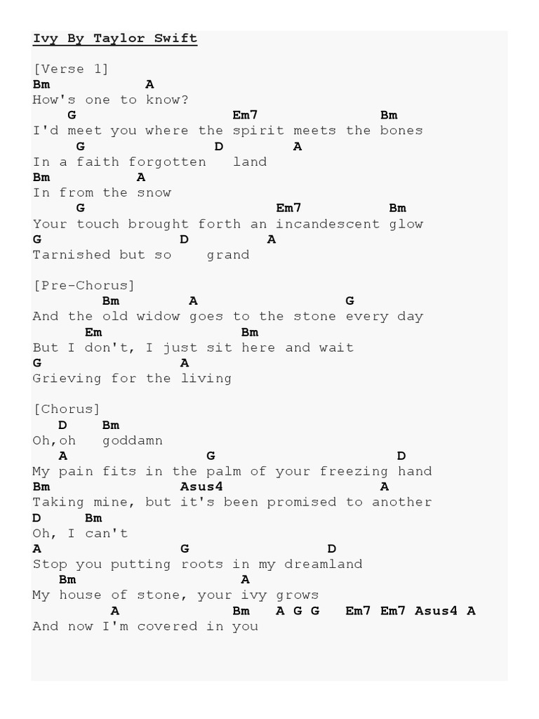 Ivy by T.S (Chords N Sing) | PDF