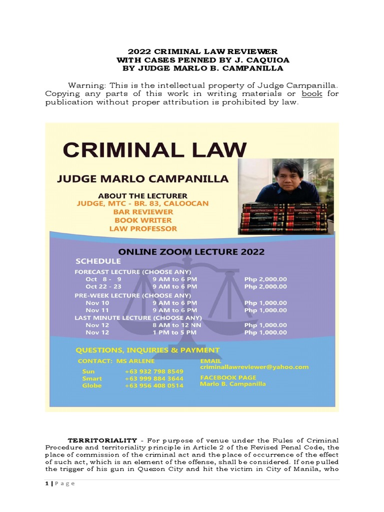 2022 Criminal Law Materials | PDF