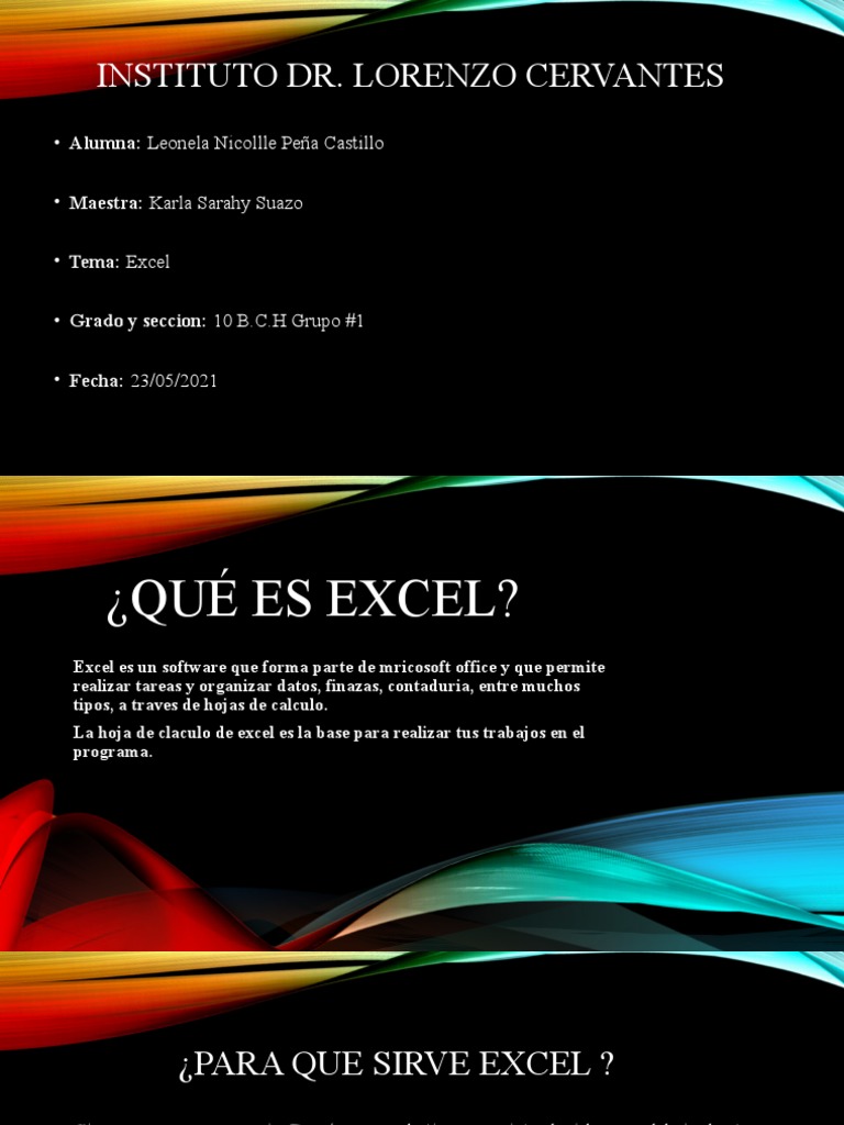 Presentación De Excel Pdf 1098