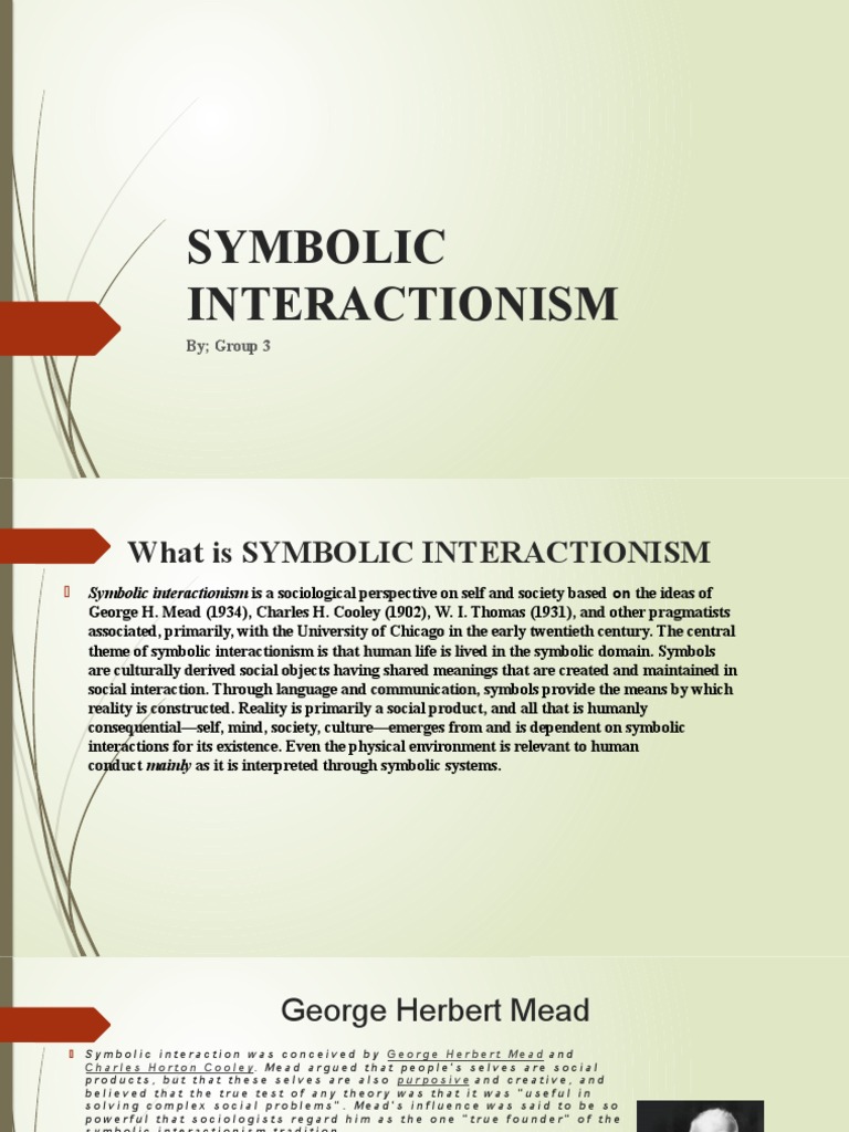 Symbolic Interactionism | PDF | Psychological Concepts | Behavioural ...