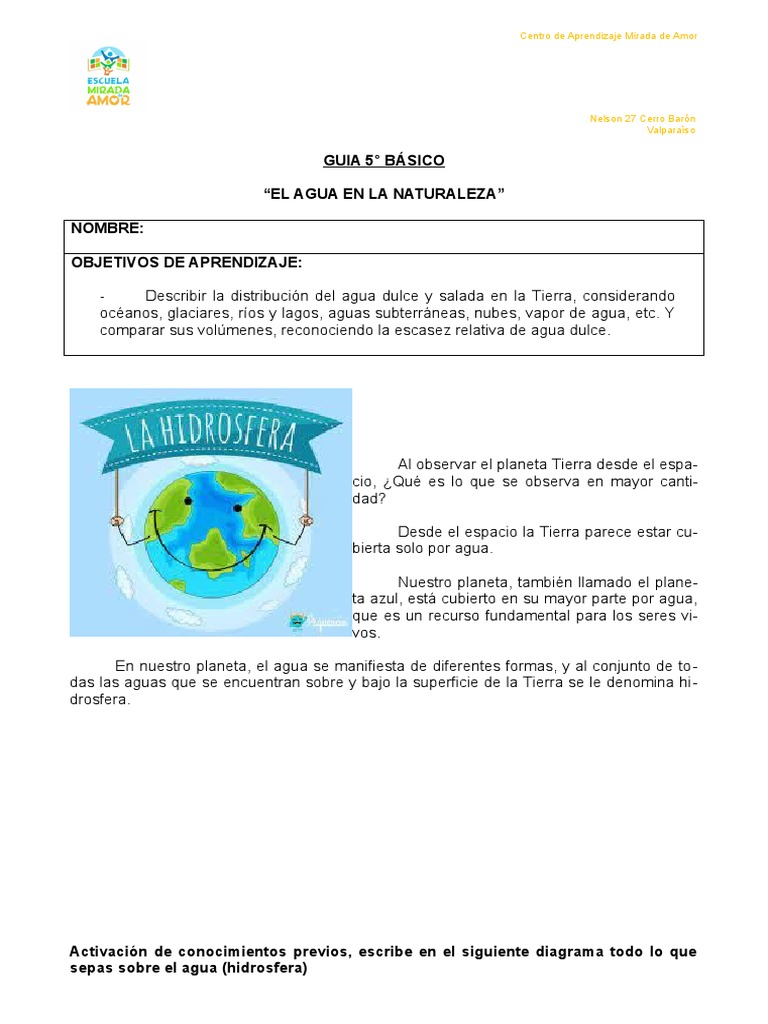 Guia 5to Bã¡sico | PDF | Agua | Agua dulce