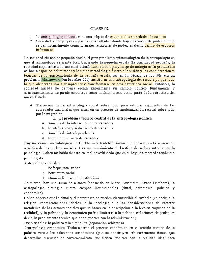 Clase 02 | Descargar gratis PDF | Sociedad | Antropología