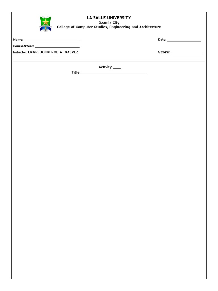 Activity Template | PDF