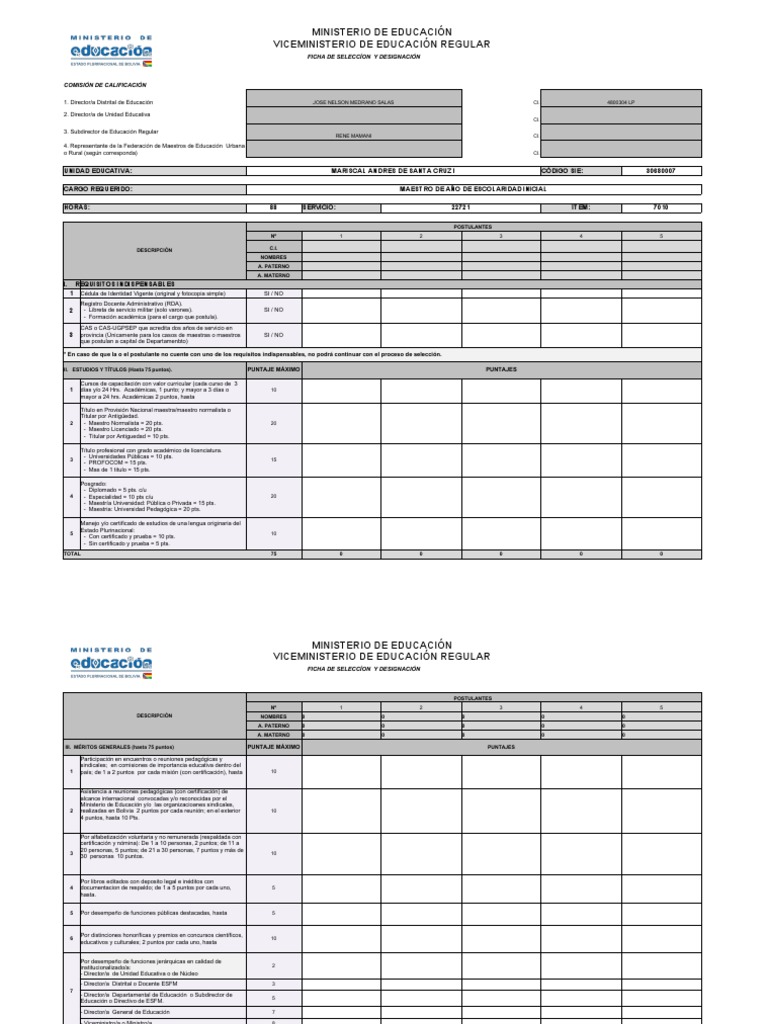 Ficha de Compulsas Tiahuanacu de Marzo 2018 Original | PDF