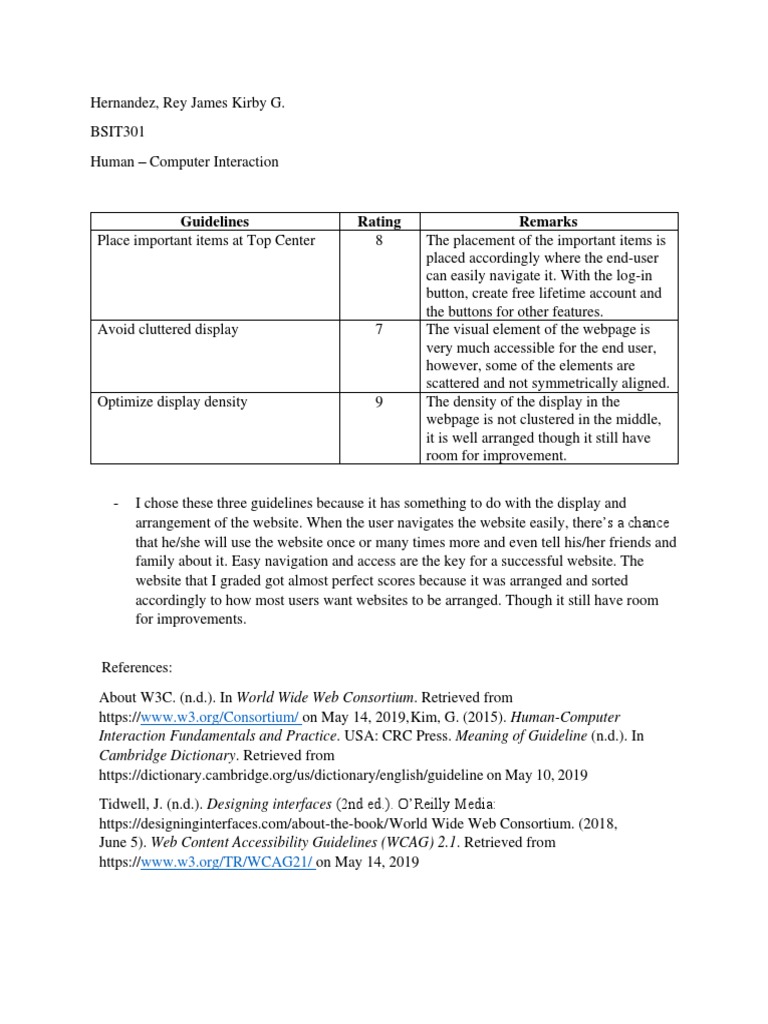 Evaluating Website Design Guidelines Based on User Experience | PDF ...