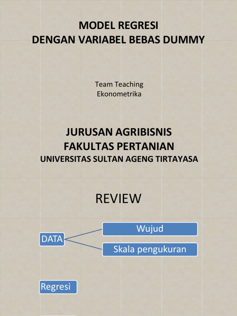Regresi Variabel Dummy dalam Ekonometrika | PDF | Metode & Bahan Ajar