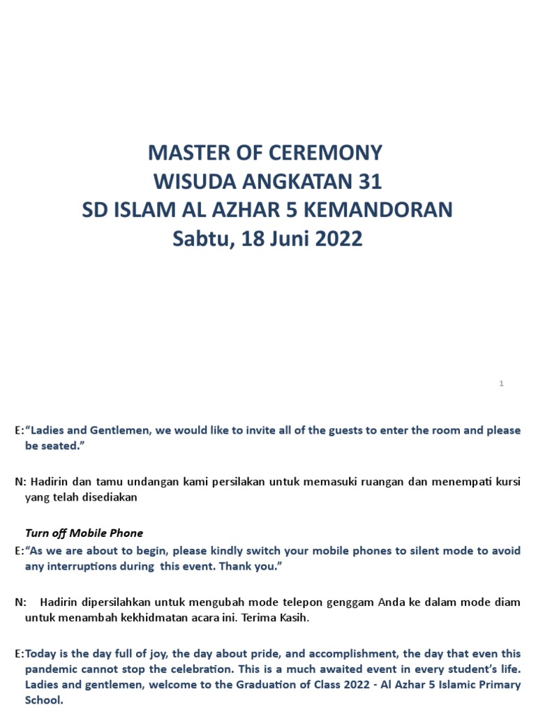 Script MC Grad 2022 | PDF