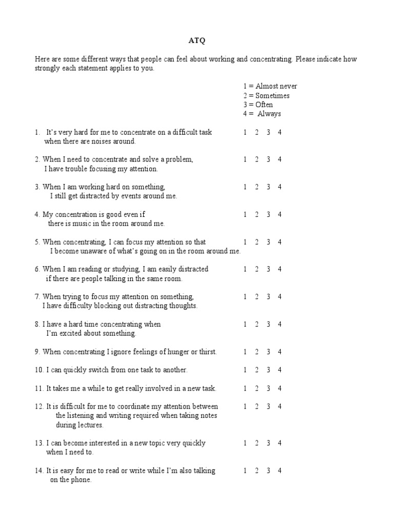 ATTC | PDF | Attention | Thought