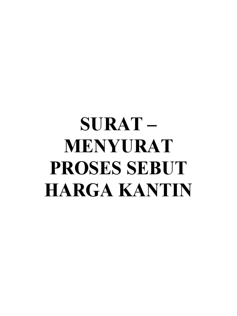 Contoh Dokumen Sebut Harga Kantin | PDF