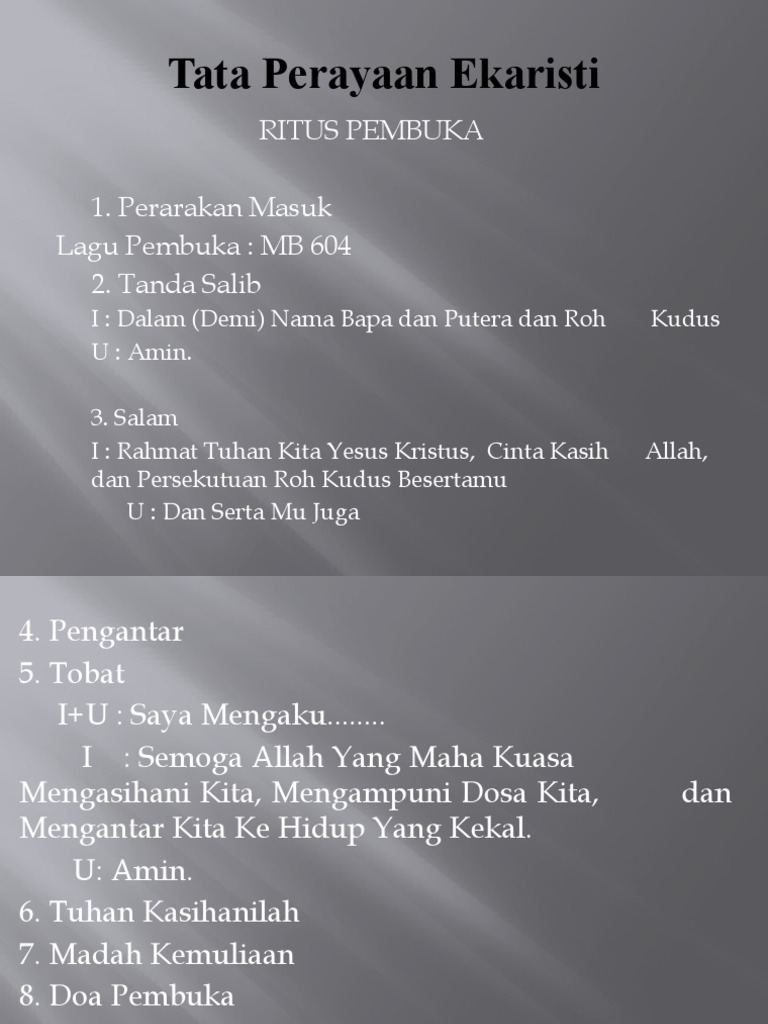 Tata Perayaan Ekaristi | PDF