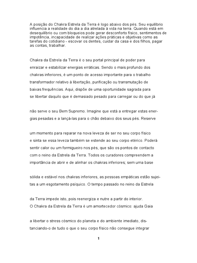 Chakra Estrela da Terra: Enraizamento e Poder | PDF | Filosofia | Autoajuda