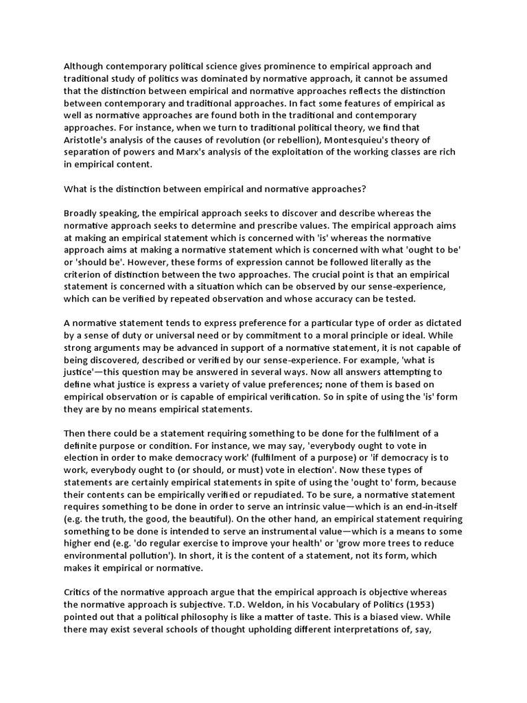 Differences Between Normative and Empirical | PDF Differences Between Normative and Empirical | PDF
