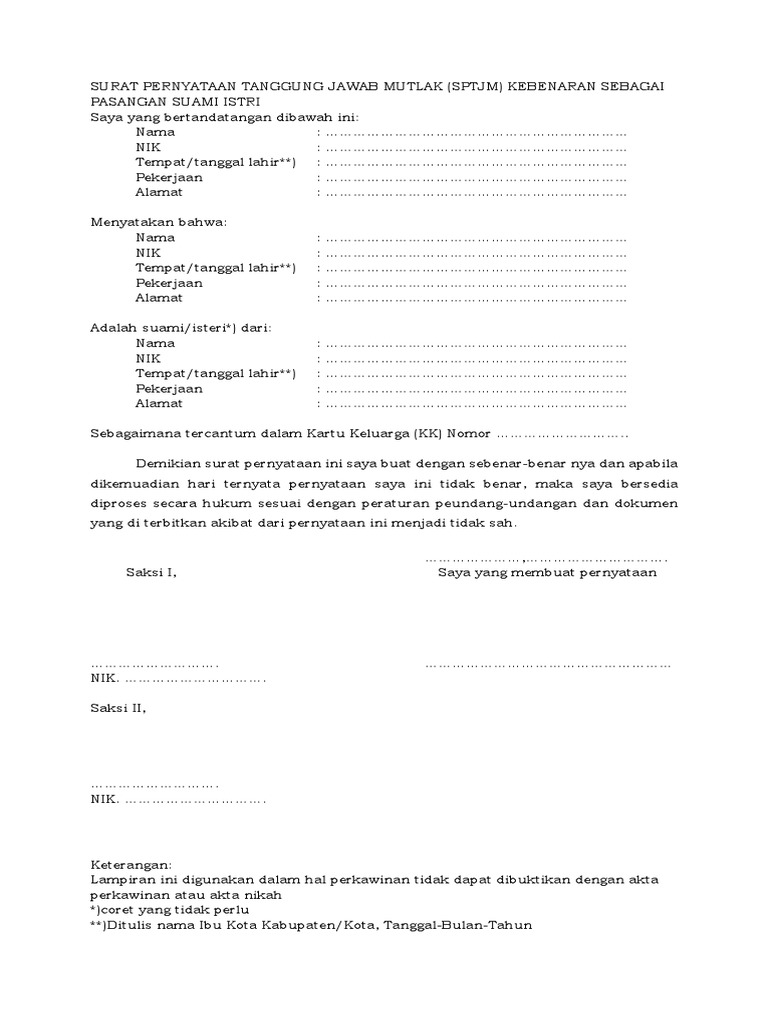 Surat Pernyataan RT | PDF