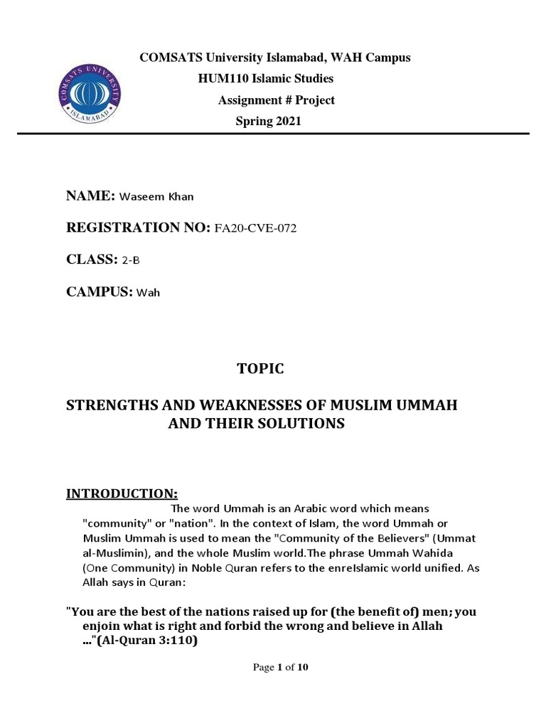 Islamiyat Project | PDF