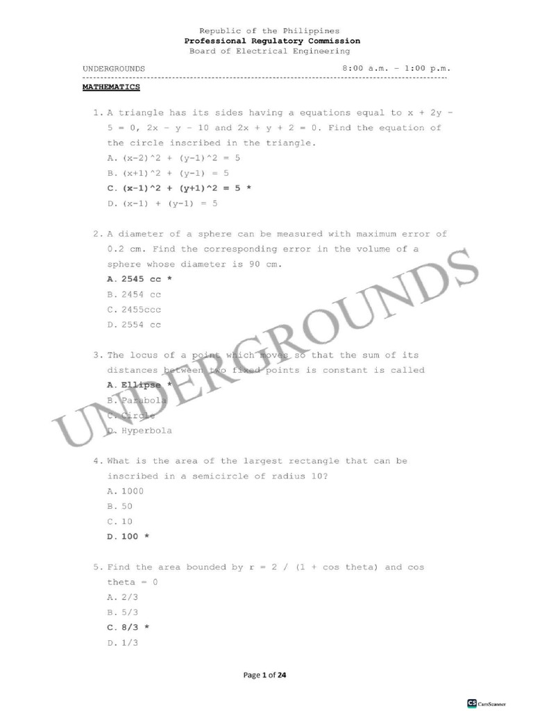 Underground Reviewer - Math REE | PDF