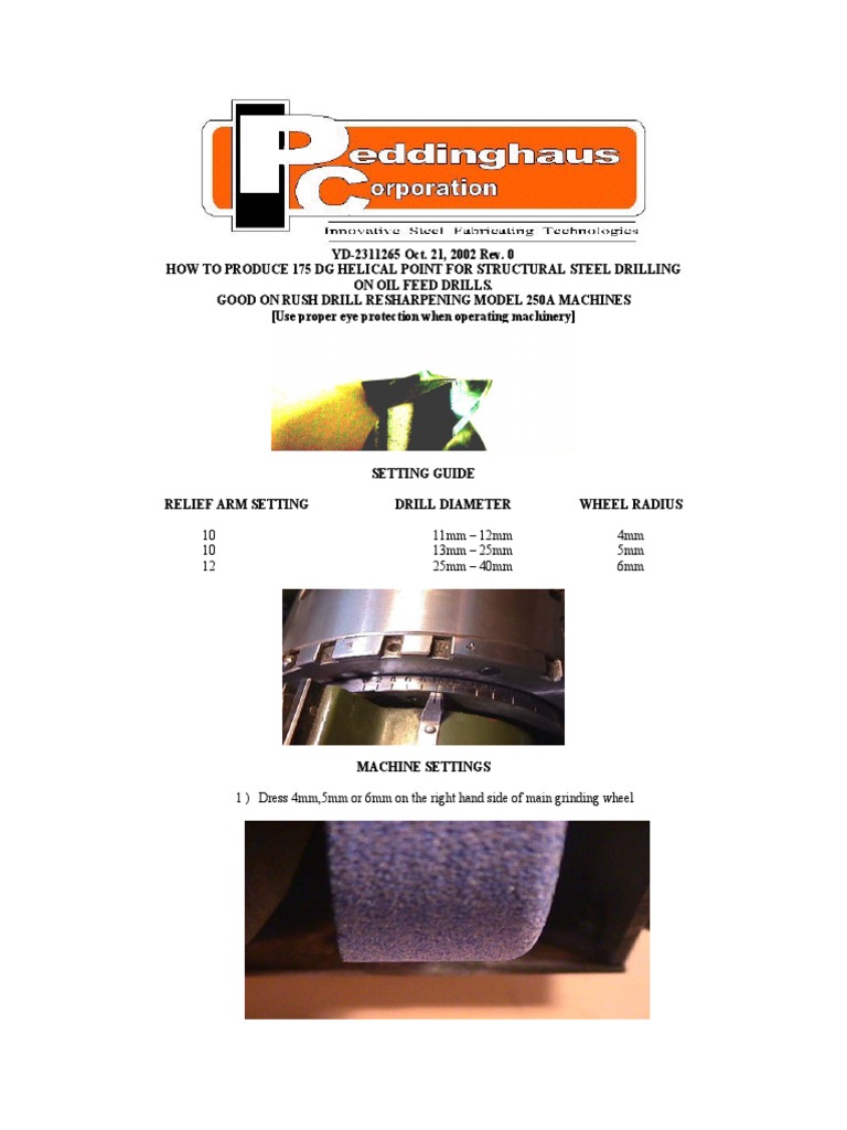 Guide to Grinding 175 DG Helical Drills | PDF | Drill | Grinding ...