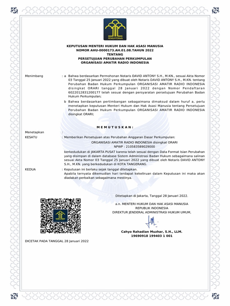 Kep - MenKumHAM - No. - AHU-0000173.AH - .01.08.TAHUN2022 - Tentang ...