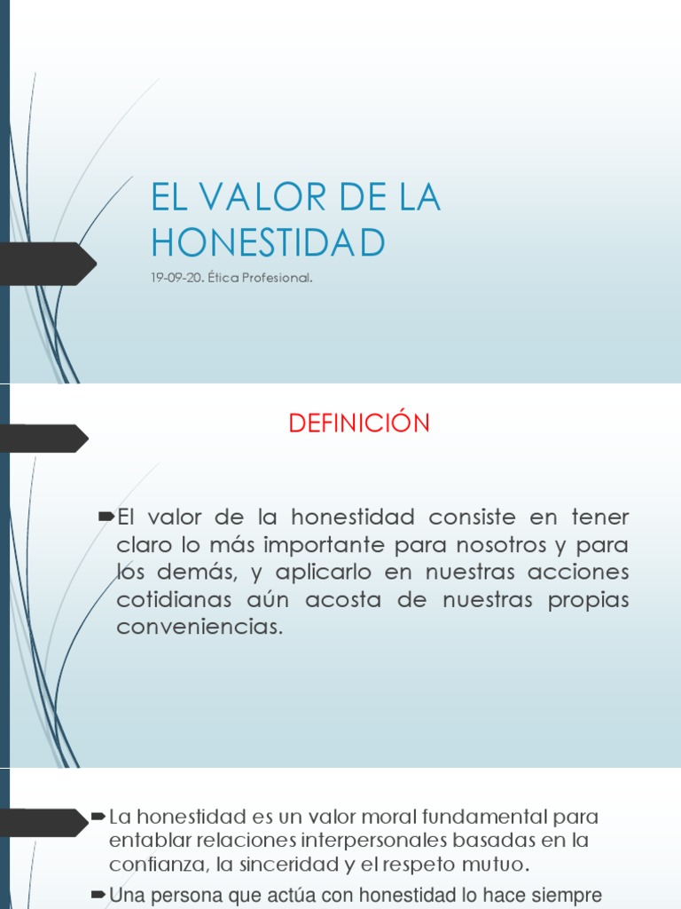El Valor Dela Honestidad | PDF | Libertad | Verdad