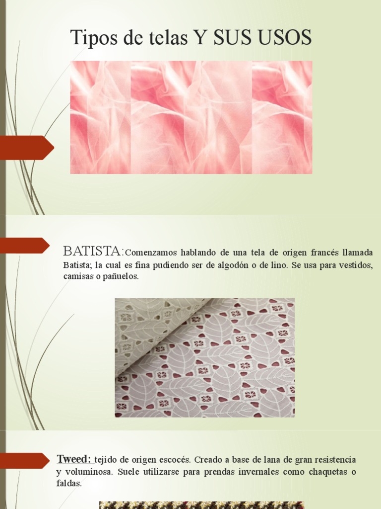 Tipos de Telas Y SUS USOS | PDF Tipos de Telas Y SUS USOS | PDF