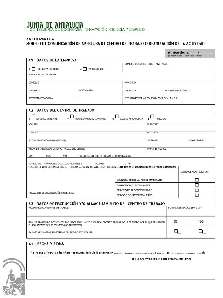 Comunicación de Apertura de Los Centro de Trabajo | PDF | Finanzas y dinero