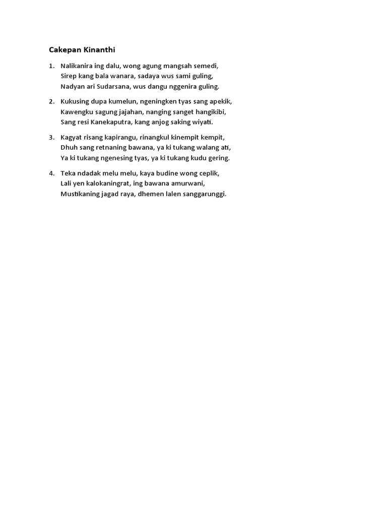 Cakepan Kinanthi | PDF