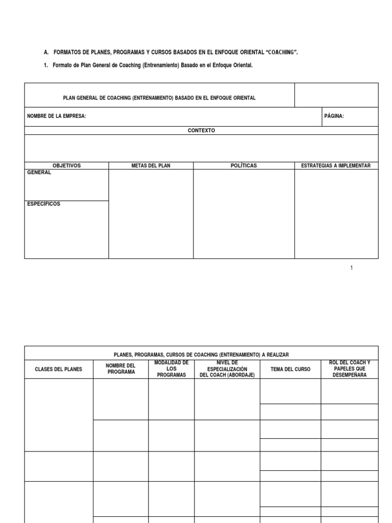 Formato Coaching 1a. Parte Caro | PDF | Business