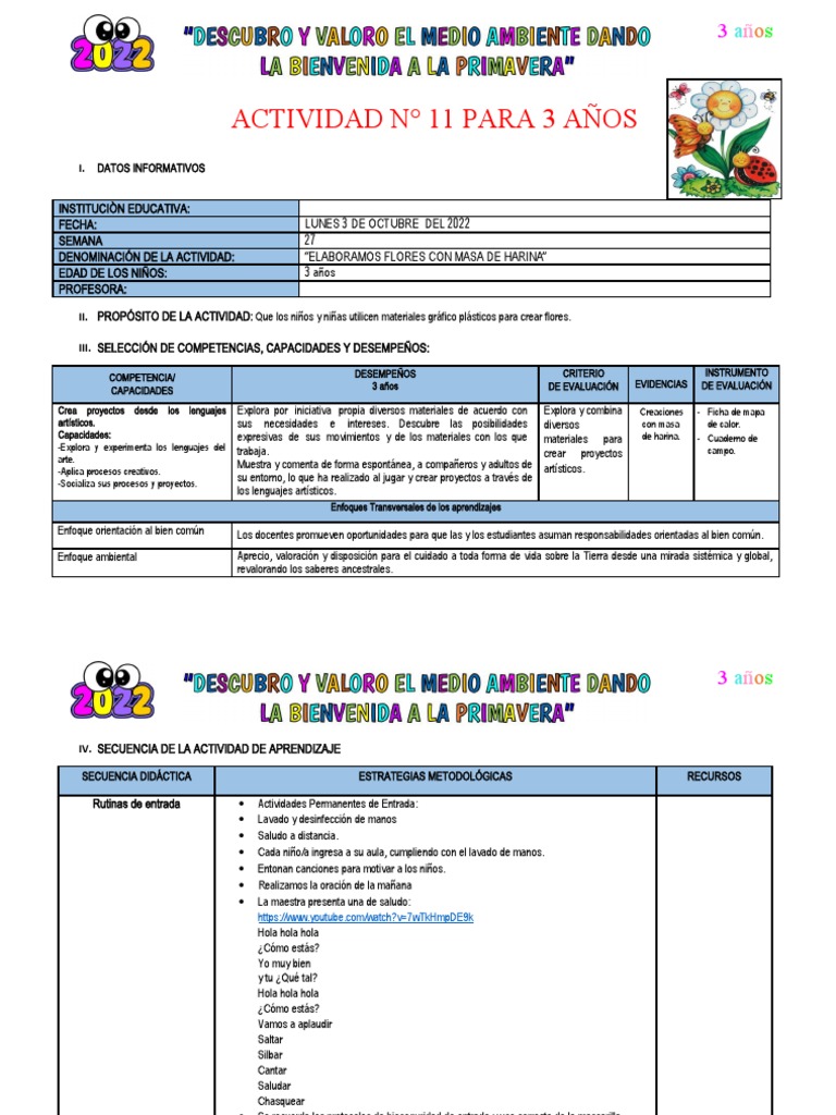 Actividades para 3 Años Semana 27 | PDF