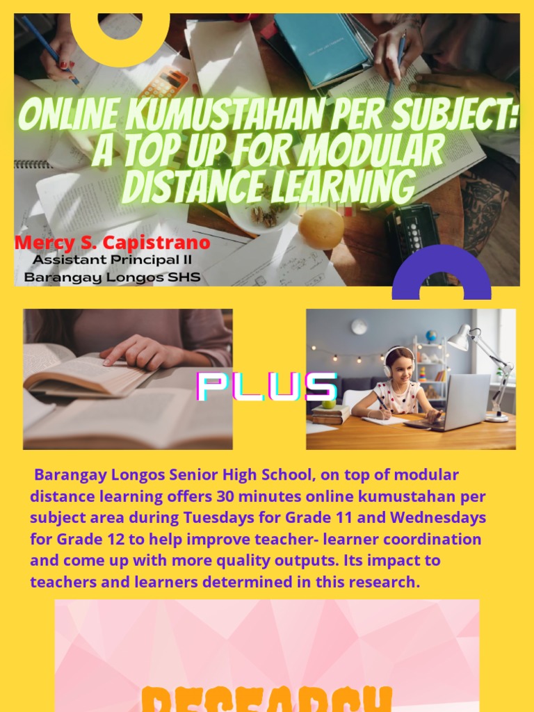 Online Kumustahan A Top-Up To Modular Distance Learning | PDF | Learning | Distance Education
