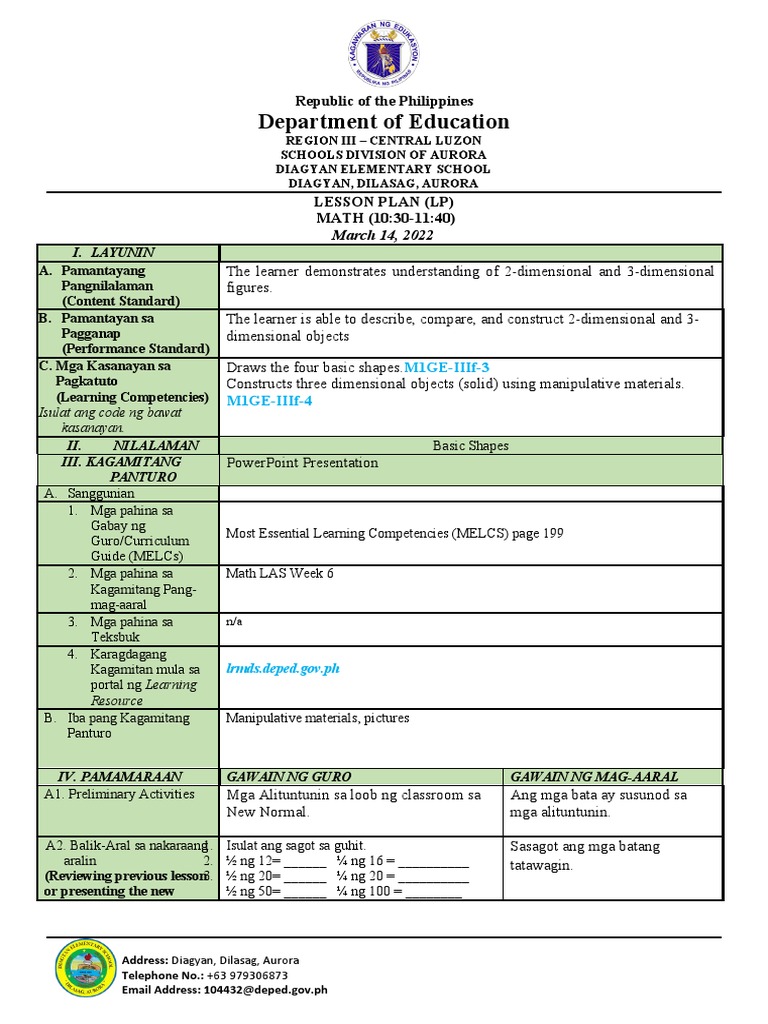 LP Math-W6 Day 1 | PDF