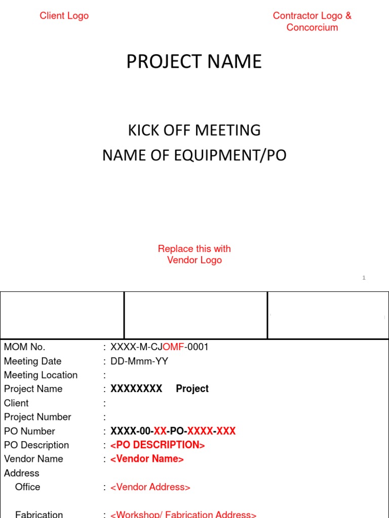 Sample Kick Off Meeting Slide | PDF