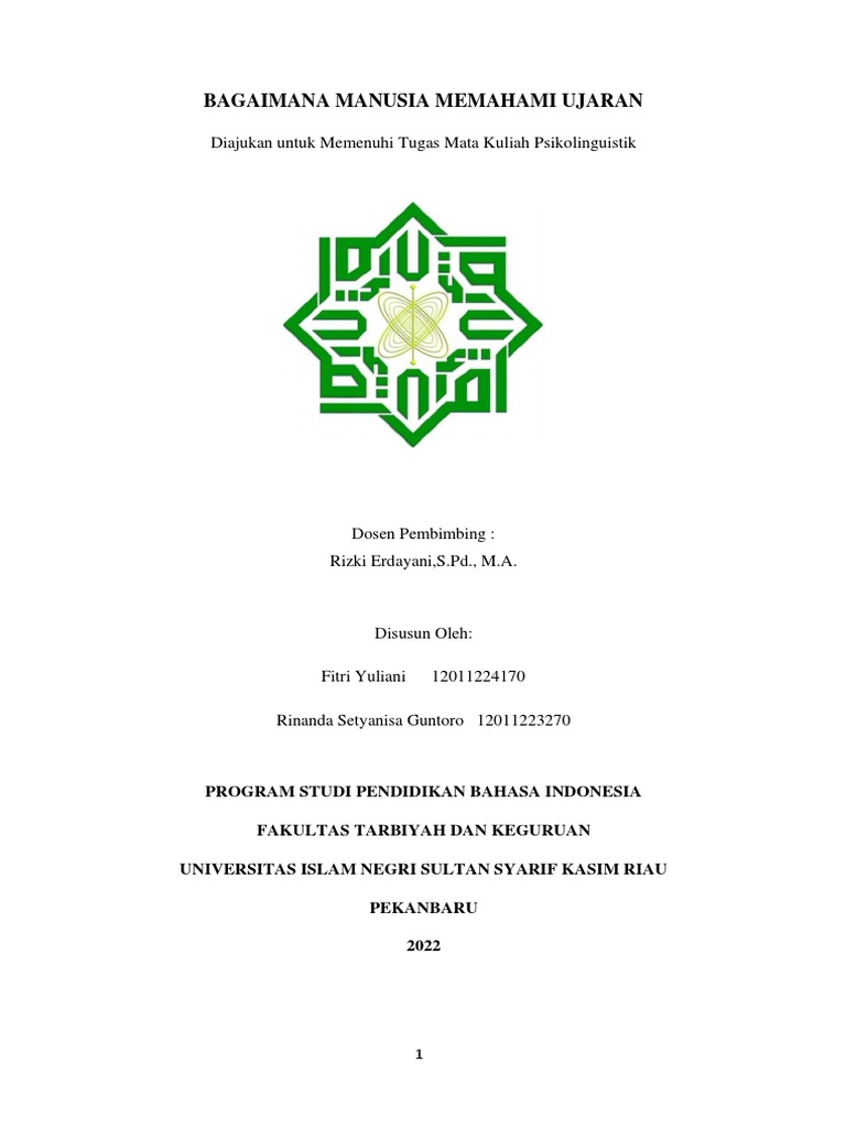 Psikolinguistik 3 (AutoRecovered) (AutoRecovered) | PDF