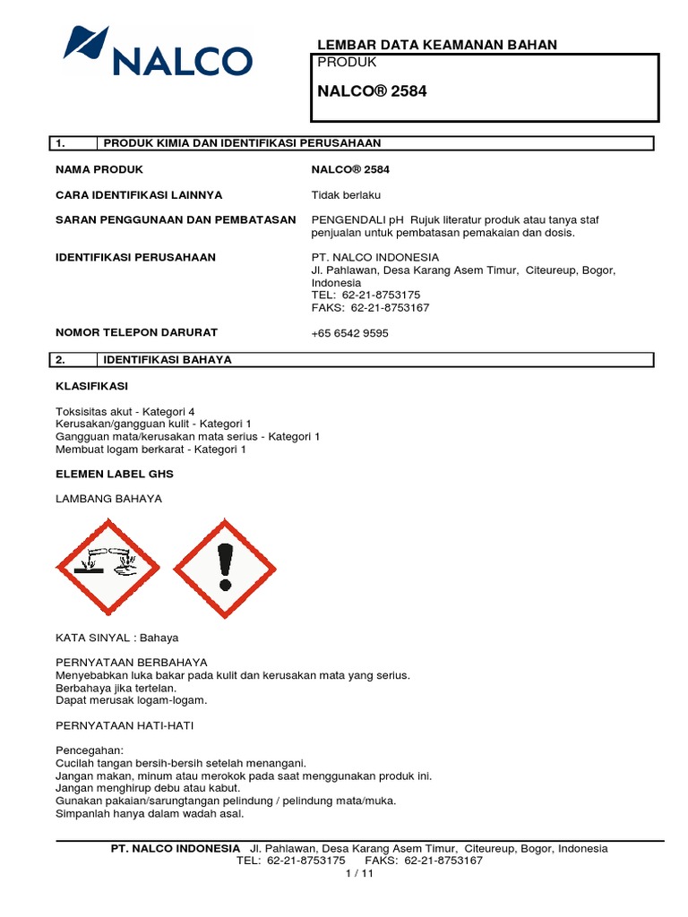 MSDS N-2584 Indonesia | PDF