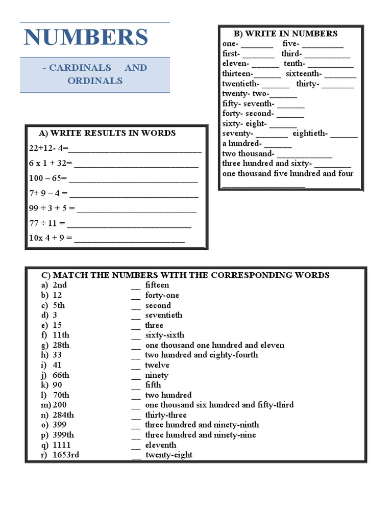Numbers | PDF | Teaching Methods & Materials