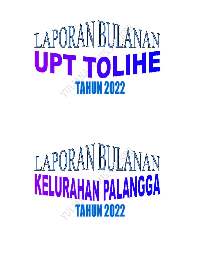Cover Laporan Bulanan | PDF