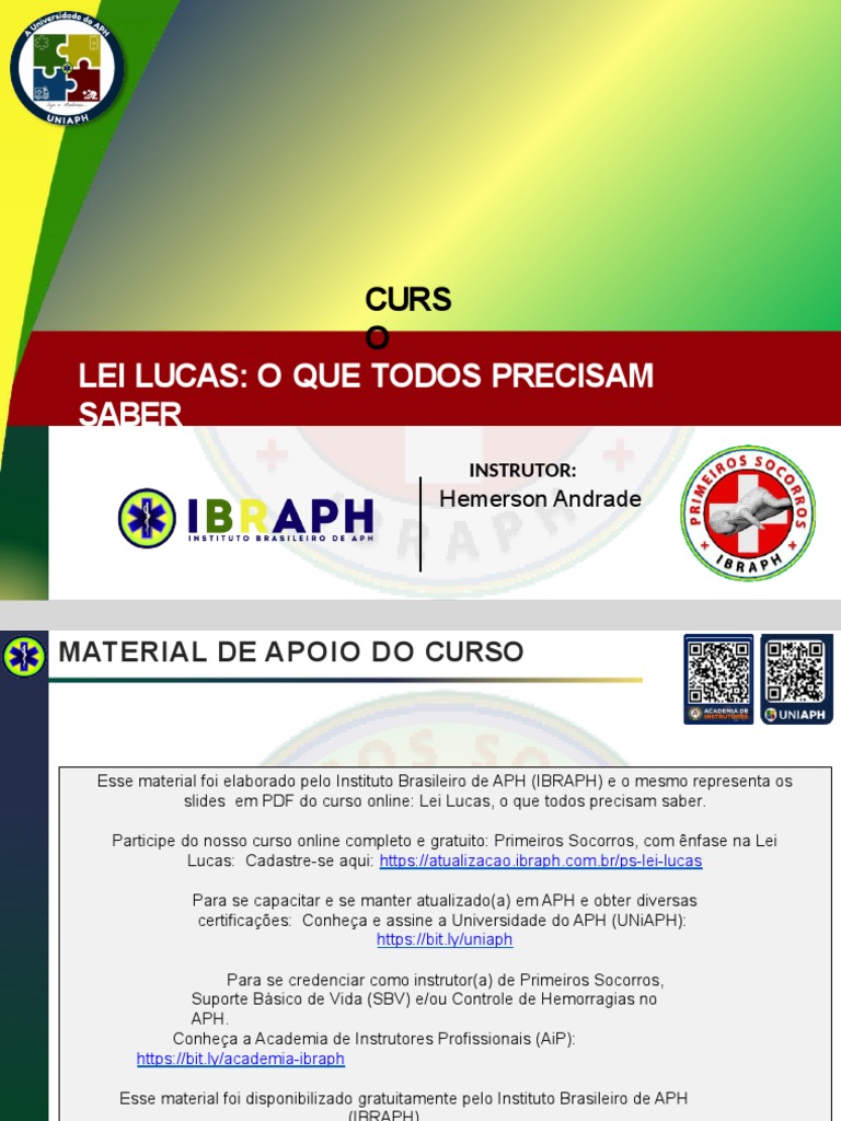 Lei Lucas o Que Todos Precisam Saber | PDF | Desenvolvimento profissional | Primeiros socorros