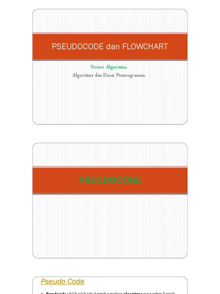 Materi 3-Notasi Algoritma Pseudocode Dan Flowchart | PDF Materi 3-Notasi Algoritma Pseudocode Dan Flowchart | PDF