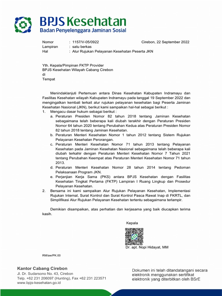 DS Surat Alur Rujukan FKTP Ke FKRTL Final | PDF