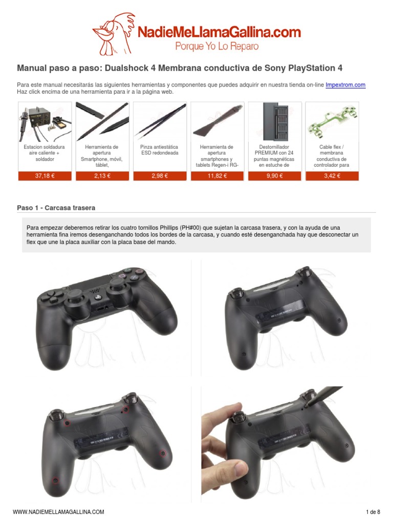 Manual de Desarme del Mando PS4 | PDF | Hardware de videojuegos ...