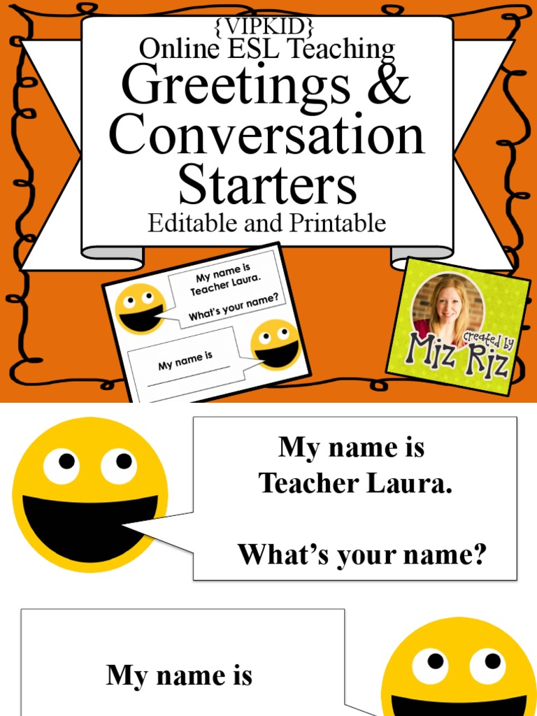 Greetings & Conversation Starters: Online ESL Teaching | PDF