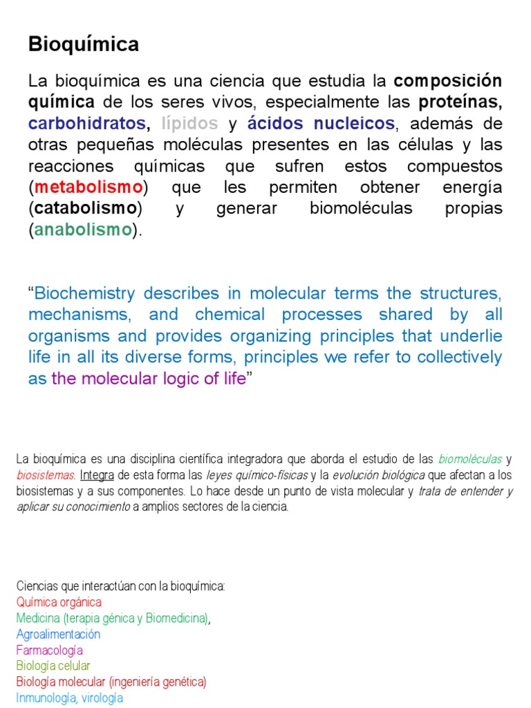 1a Sesión - La Lógica Molecular de La Vida | PDF | Bioquímica | Química