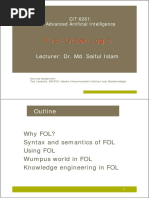 First Order Logic: Artificial Intelligence COSC-3112 Ms. Humaira Anwer ...