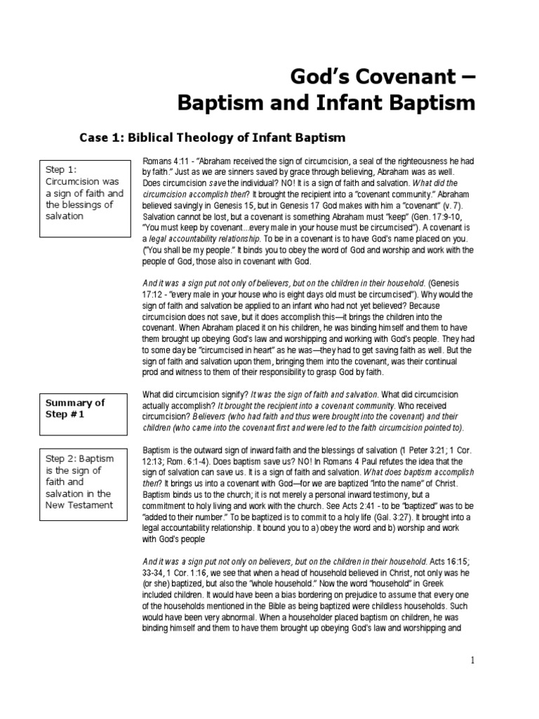 God's Covenant - Baptism and Infant Baptism | Covenant Theology | Baptism
