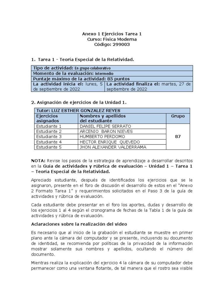 Anexo 1 Ejercicios Tarea 1 Grupo 87 | Descargar gratis PDF | Teoría de ...